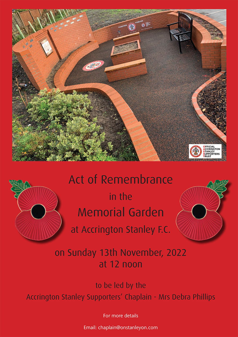 Act of Remembrance in The Memorial Garden - On Stanley On!